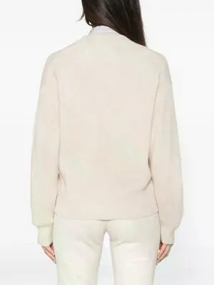 Brunello Cucinelli V-neck Ribbed Knit Sweater