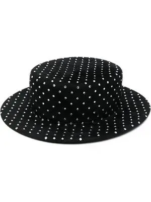 Ruslan Baginskiy Canotier Crystal-embellished Fedora Hat