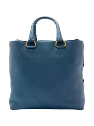 Prada Vitello Phenix Tote Bag - Blue
