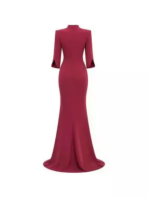 Badgley Mischka V-neck Maxi Gown