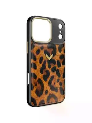 VELANTE Leopard-print Leather Iphone Pro Max Case