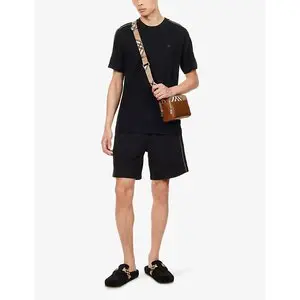 Burberry Check Piping Cotton-jersey T-shirt - Black