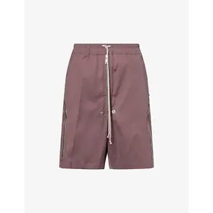 Rick Owens Bauhaus Zip Cotton Shorts - Grape