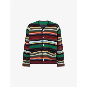 Sacai V-neck Striped Wool-blend Cardigan