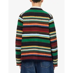Sacai V-neck Striped Wool-blend Cardigan