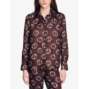 Sandro Floral-print Silk Shirt