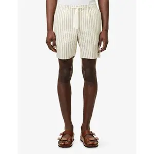 Orlebar Brown Alex Striped Linen-and-cotton Shorts