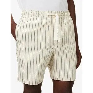 Orlebar Brown Alex Striped Linen-and-cotton Shorts