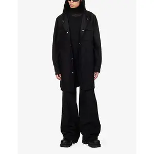 Rick Owens Longline Hooded Woven Shirt