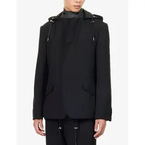 Sacai Detachable-hood Notch-lapel Woven Jacket
