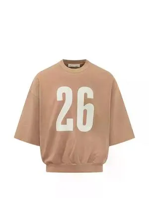 Fear Of God 3/4-sleeve Crew-neck Top With Graphic Detail