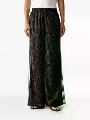Adidas Satin Snake-print Wide-leg Track Pants