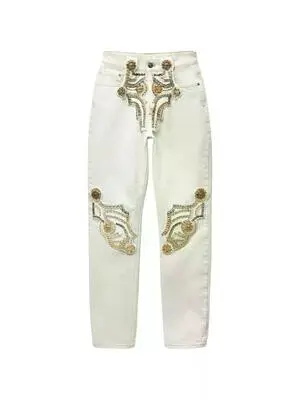 Versace Embroidered Straight Jeans