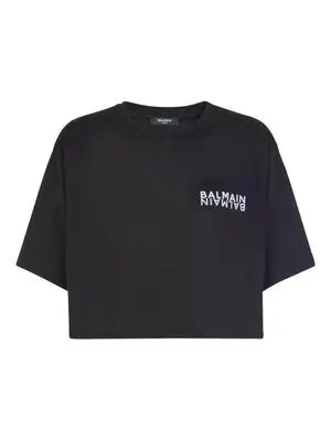 Balmain Print-detail T-shirt - Black
