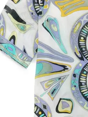 Emilio Pucci Abstract Print V-neck Mini Dress