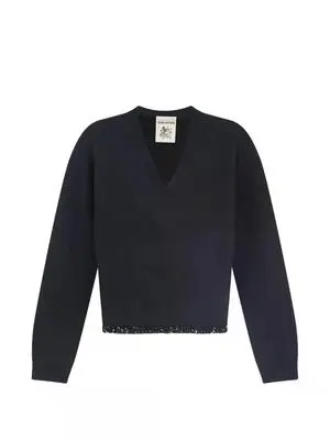 SEMICOUTURE Celia Sequin-embellished V-neck Sweater - Black