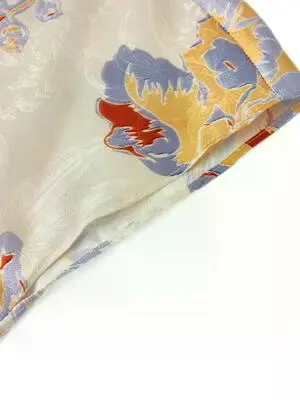 Shanghai Tang Floral Print Silk Midi Dress