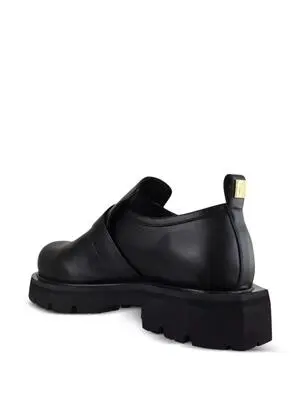 Balmain Anthem Loafers In Glazed Leather