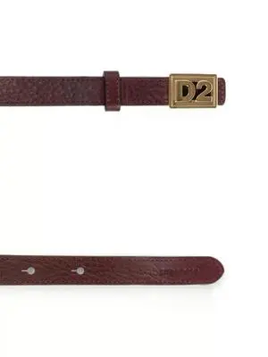 Dsquared2 Logo-plaque Pebbled Leather Belt