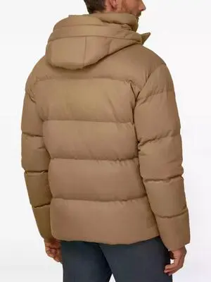 Boggi Milano Bomber In Wool-blend Padded With Goose Down