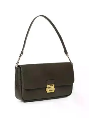 COCCINELLE Logo Clasp Leather Shoulder Bag - Green
