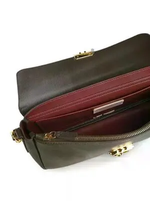 COCCINELLE Logo Clasp Leather Shoulder Bag - Green