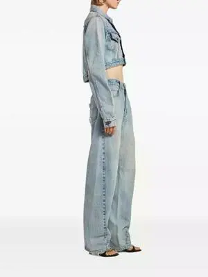 Balenciaga Cropped Distressed Denim Jacket