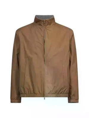 LARDINI Zip-up High-neck Jacket - Brown