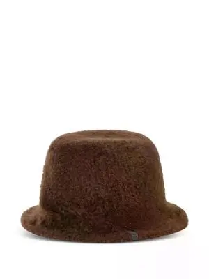 Brunello Cucinelli Soft Fuzzy-shearling Bucket Hat With Shiny-band