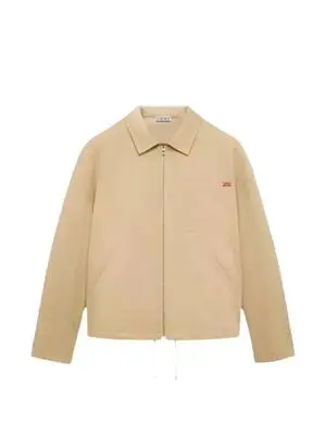 Loewe Zip-up Jacket In Cotton - Neutrals