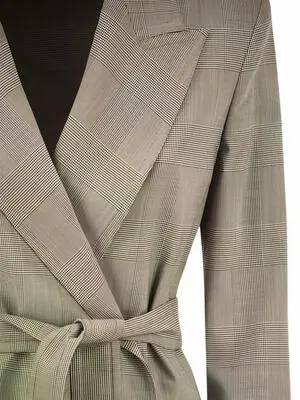 Max Mara Check-pattern Belted Jacket