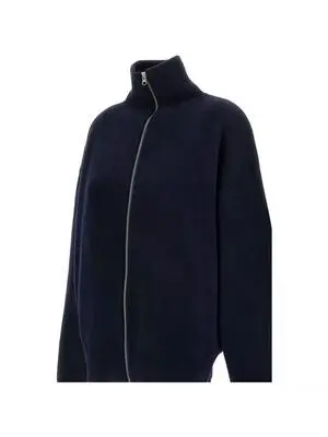 Extreme Cashmere Zip-up High-neck Cardigan