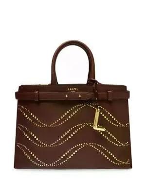 LANCEL Faubourg Stud-embellished Leather Tote Bag