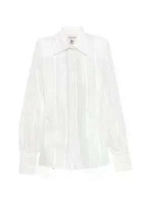 SEMICOUTURE Striped Tie-back Shirt - White