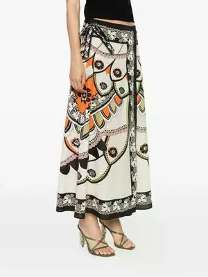 La DoubleJ Graphic-print Wrap Skirt