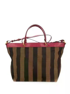 Fendi Medium Pequin Striped Tote Bag