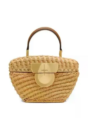 CULT GAIA Cult Gaia Woven Tote Bag With Push-Lock Fastening