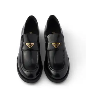 Prada Brushed Leather Loafers