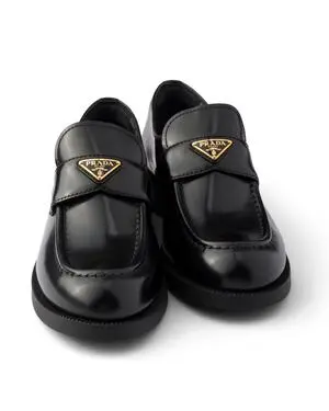 Prada Brushed Leather Loafers