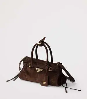 Prada Mini Suede Bonnie Top-handle Bag