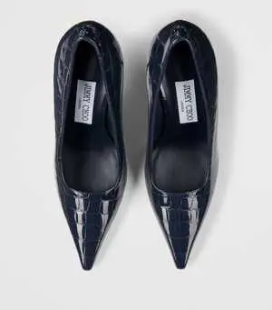 JIMMY CHOO Ixia 95 Croc-embossed Leather Pumps
