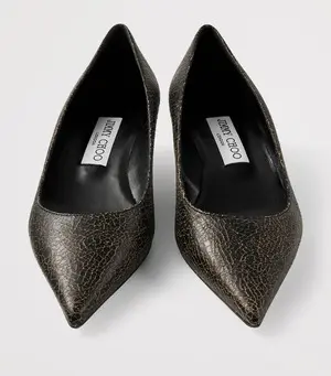 JIMMY CHOO Amelia 35 Crackled Leather Pumps