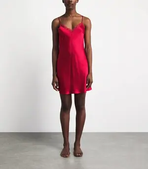 Simone Perele Silk-blend Love Me Slip Dress - Red