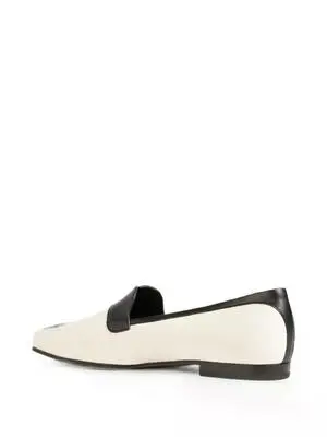 Khaite Leather-trimmed Canvas Loafers