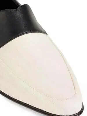 Khaite Leather-trimmed Canvas Loafers