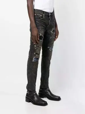 PURPLE BRAND Distressed-effect Slim-fit Jeans