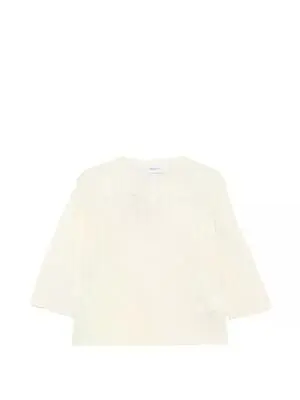 Marella Mlsradura Cable-knit Short-sleeve Sweater - Neutrals