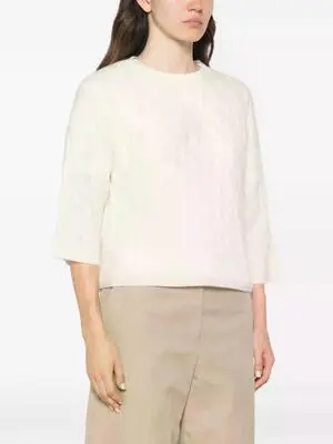Marella Cable-knit Short-sleeve Sweater