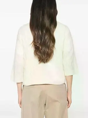 Marella Cable-knit Short-sleeve Sweater