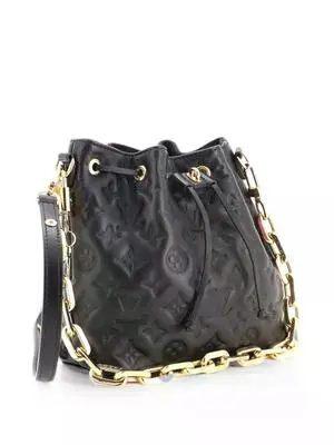 LOUIS VUITTON Coussin Monogram Embossed Lambskin Bucket Bag